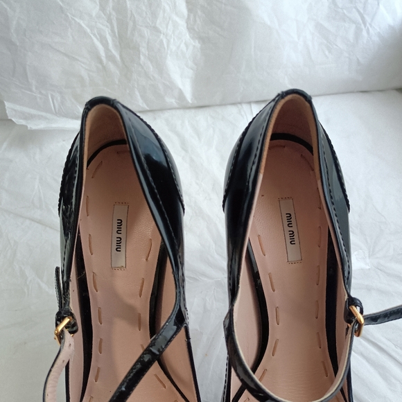 Miu Miu | Shoes | Miu Miu Patent Leather Mary Jane Platform Pumps In ...